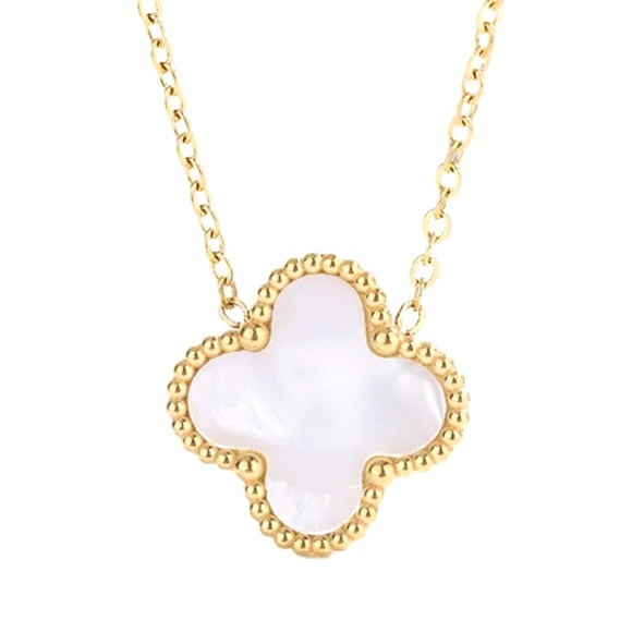 Jewelry | Mother Of Pearl Clover Quatrefoil Gold Necklace | Poshmark